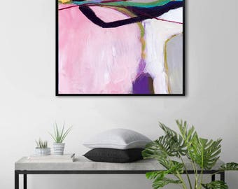 Pink abstract art | Etsy