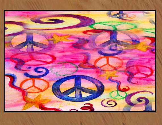 Peace Sign Area Rug - Over 6 Colorful Designs to Choose From