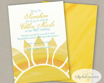 Sunflower invitation | Etsy