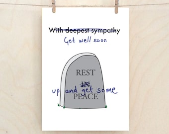 Rude get well card | Etsy