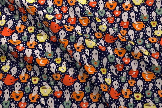 Ghost Tea Party Fabric Tasseomancy Ghosts By Heidikenney