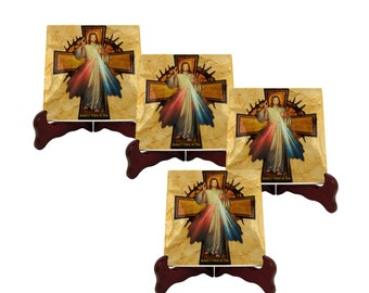 Christian gifts set of four christian coasters catholic