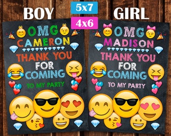 Emoji thank you card | Etsy