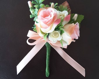 Blush boutonniere | Etsy
