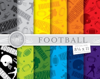 FOOTBALL PLAYBOOK Digital Paper / Football Party Printables