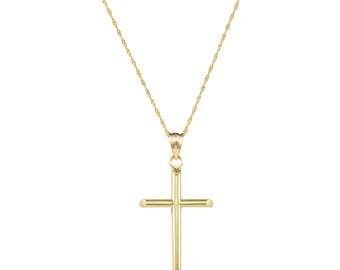 14k gold cross chain | Etsy