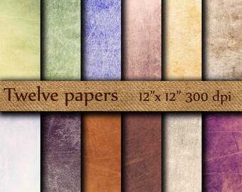 Vintage Grunge Digital Paper: Polka Dots and Stripes Patterns