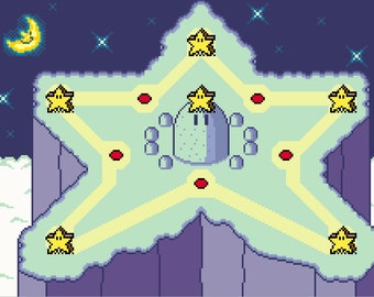 Super Mario World Map Cross Stitch Pattern Overworld Retro