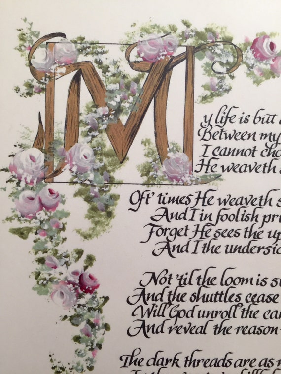 My Life is but a Weaving/ecru/The Tapestry Poem by Corrie ten