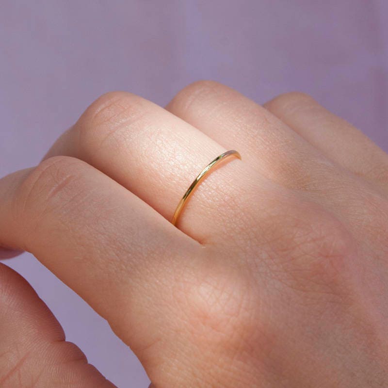 Skinny cut out pattern ring plain ring skinny stacking ring