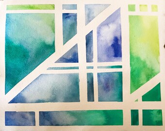 Geometric painting | Etsy