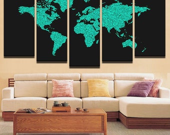 World map wall decor | Etsy
