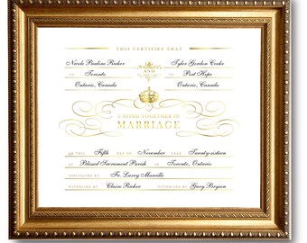 Marriage certificate | Etsy