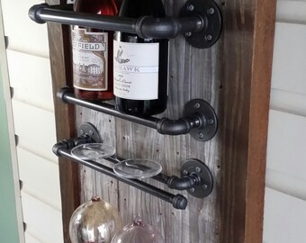 Industrial wine rack | Etsy