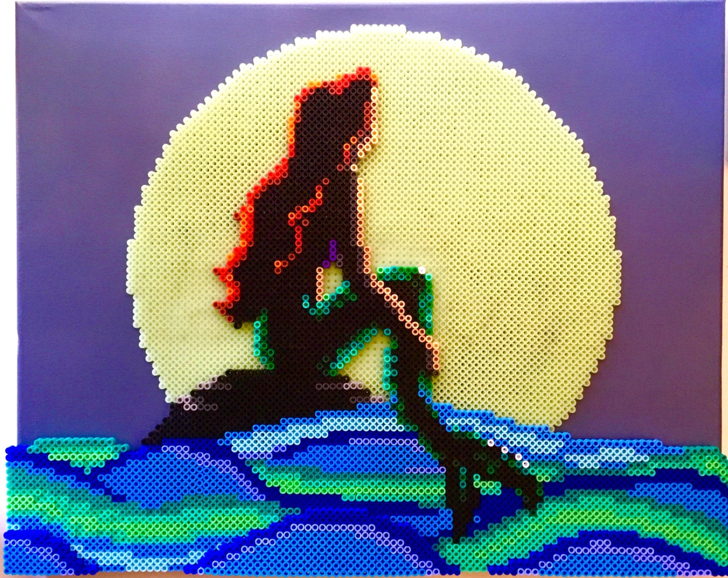 The Little Mermaid Pixel Pattern Perler Beads Cross Stitch
