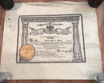 Masonic certificate | Etsy