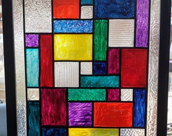 Faux stained glass | Etsy