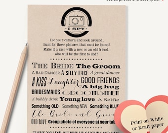 Wedding i spy game | Etsy