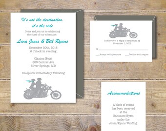Biker Motorcycle Wedding Invitation DIY Printable Digital