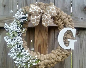 Initial wreath | Etsy