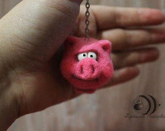 Beaded Pig Pig Keychain Beaded Pig Keychain Pink Pig Cute