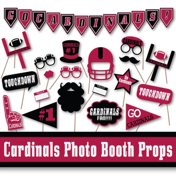Cardinals Football Photo Booth Props and Party Decorations