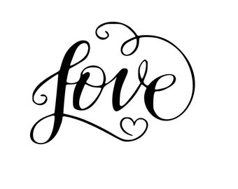 Heart script decal | Etsy