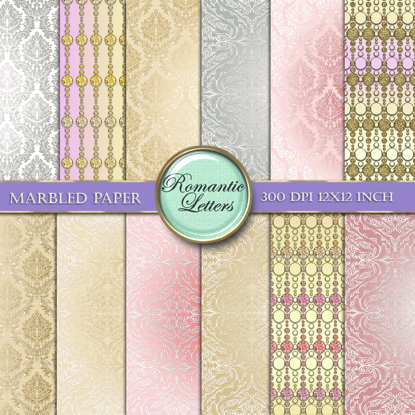 Digital Scrapbook paper wedding digital background paper pack