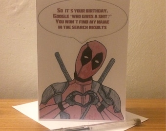Deadpool card | Etsy