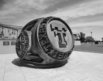 Texas Tech Masked Rider Black and White Wall Art TTU Campus