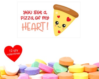 Pizza Valentines Cards for Kids Funny Valentines Teen