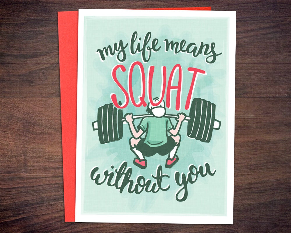 Squat Life Weightlifting Valentine Card Crossfit Coach