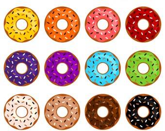 Donut clipart | Etsy