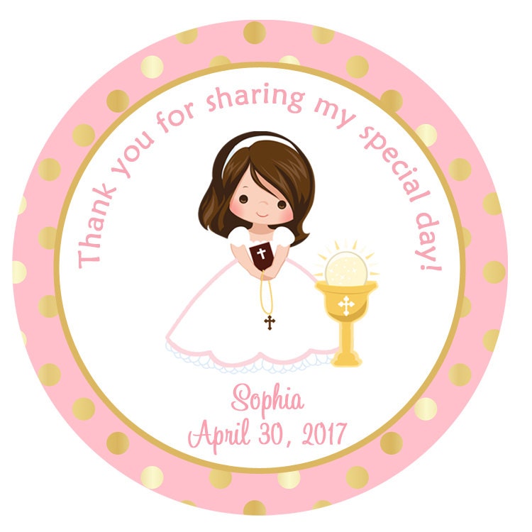 First Communion Sticker First Communion Favor Tag. Holy