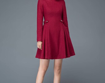 Winter wool dress | Etsy