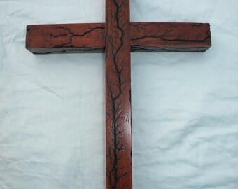 Wood burned cross | Etsy
