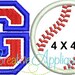 Go Baseball Softball Team Digital Machine Embroidery Applique