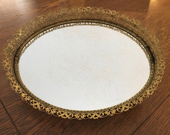 Gold mirror tray | Etsy