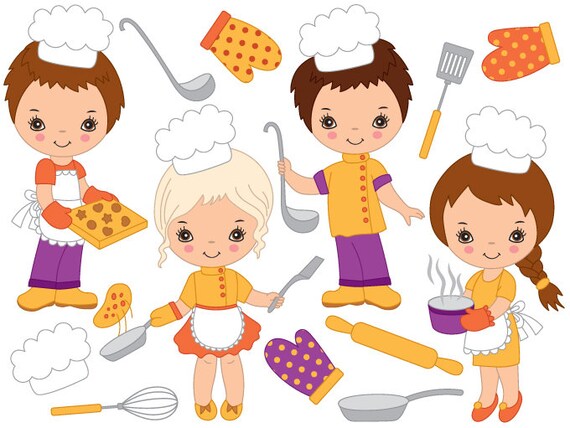 Girl Cooking Clipart
