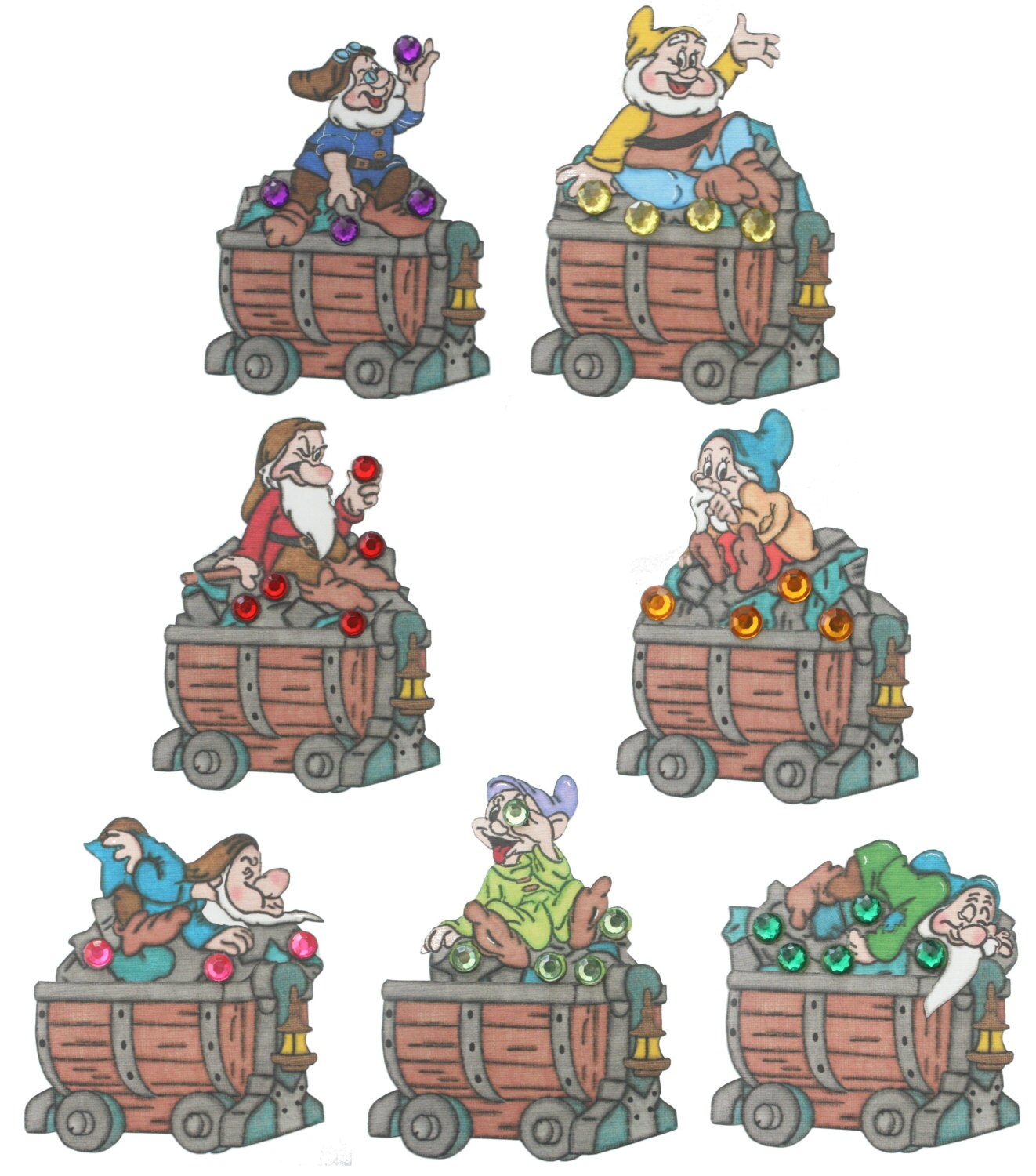 DISNEY Dwarfs Mine Train You Choose Printed Scrapbook Page