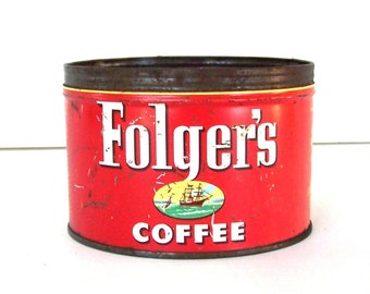 Folgers coffee can | Etsy