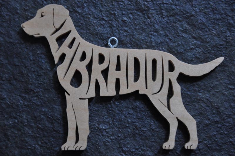 Lab Labrador Dog Decoration Ornament Wood Cut Out
