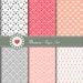 Digital Paper Peach and Grey Digital Paper Pack Scrapbooking