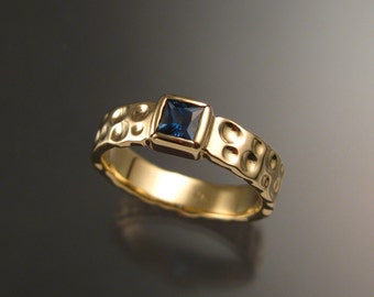 Green Tourmaline square Moonscape ring Emerald substitute