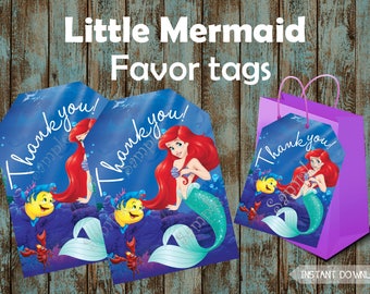 Mermaid Tags Mermaid Party Favor Tags Personalized Printable