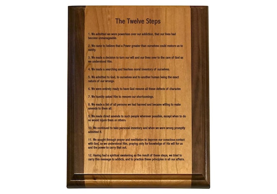 Deluxe NA Narcotics Anonymous 12 Steps Plaque Twelve Steps