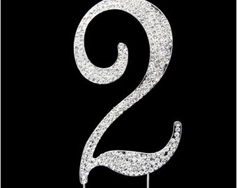 Number 25 Rhinestone Cake Topper