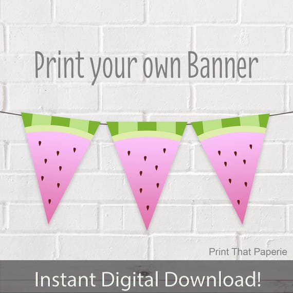 Summer Birthday Banner Watermelon Party Banner Watermelon