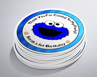 Cookie monster label | Etsy