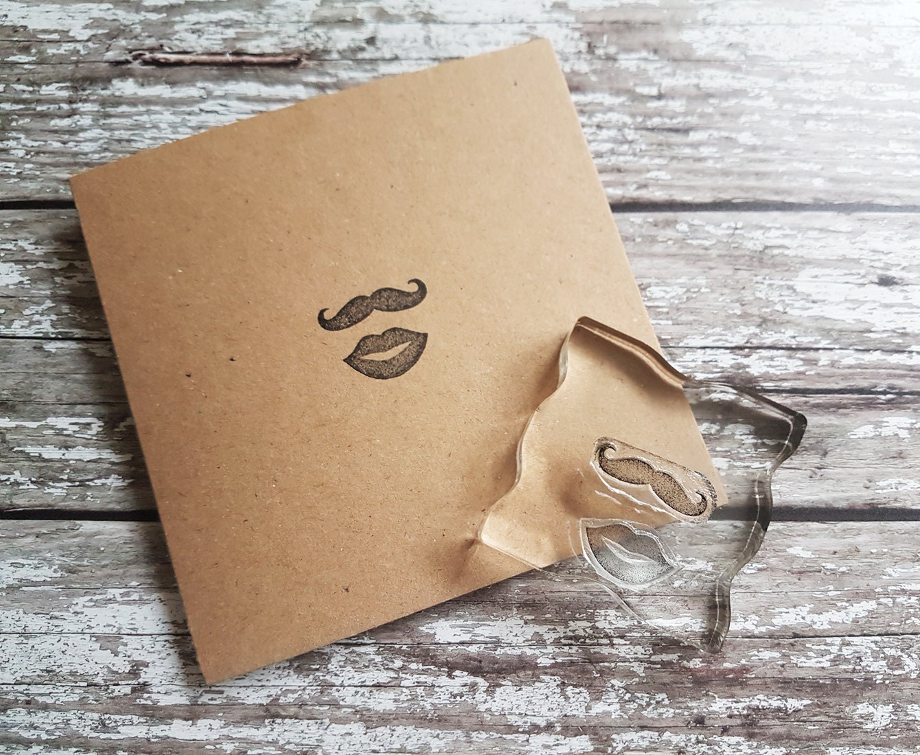 Moustache stamp Lip Stamp set rubberstamp Mr and Mrs